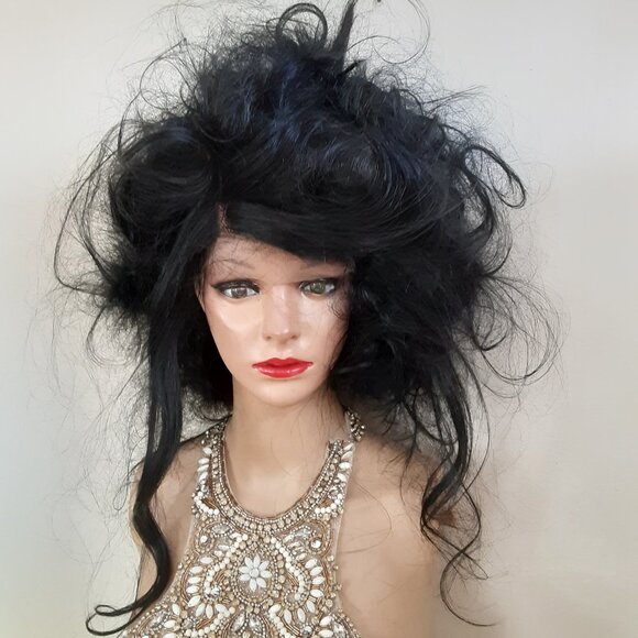 Hair | Gothic Beehive Wig Lace Front Mixed With Human Hair | Poshmark